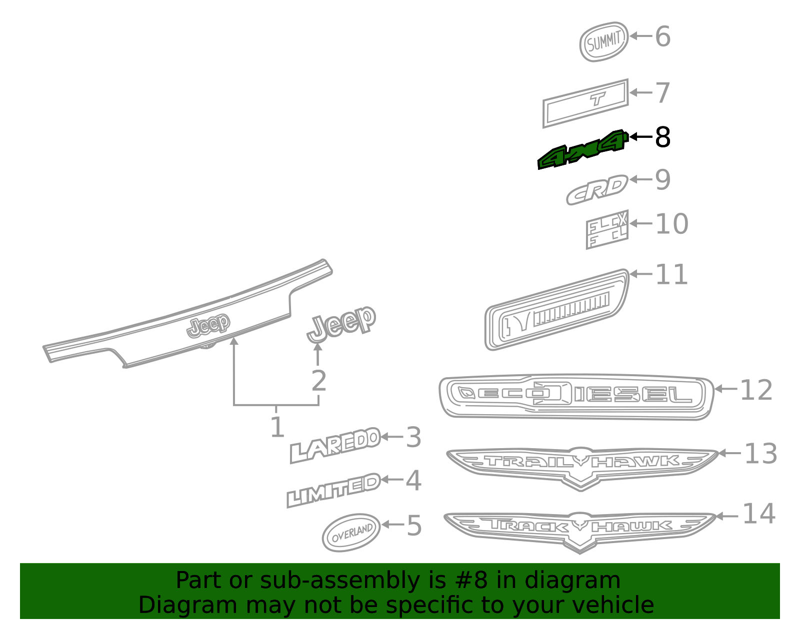 68236147AB - Lift-Gate Nameplate | Mopar Parts Canada