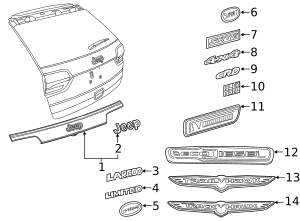68236147AB - Lift-Gate Nameplate | Mopar Parts Canada