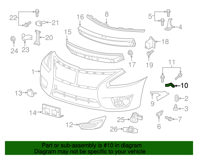 62226-3TA0A | Nissan Bracket - Front Bumper Side Rh - Genuine OEM ...
