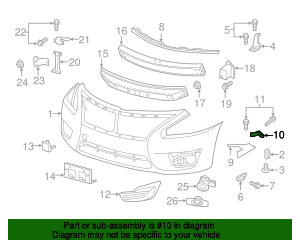 62226-3TA0A | Nissan Bracket - Front Bumper Side Rh - Genuine OEM ...