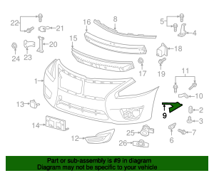 62058-3TA0A - Side Retainer - 2013-2015 Nissan Altima | Conicelli Nissan