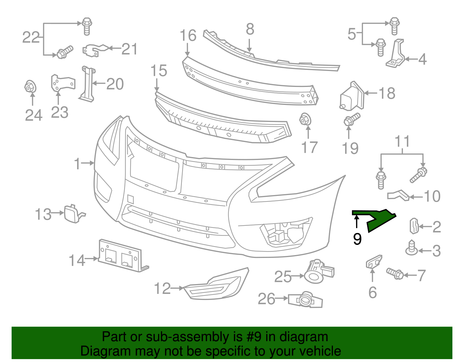 2013-2015 Nissan Altima Passenger Right Side Front Bumper Retainer ...