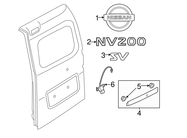 2013-2021 Nissan NV200 Finish Molding 90810-9SJ0A | OEM Parts Online