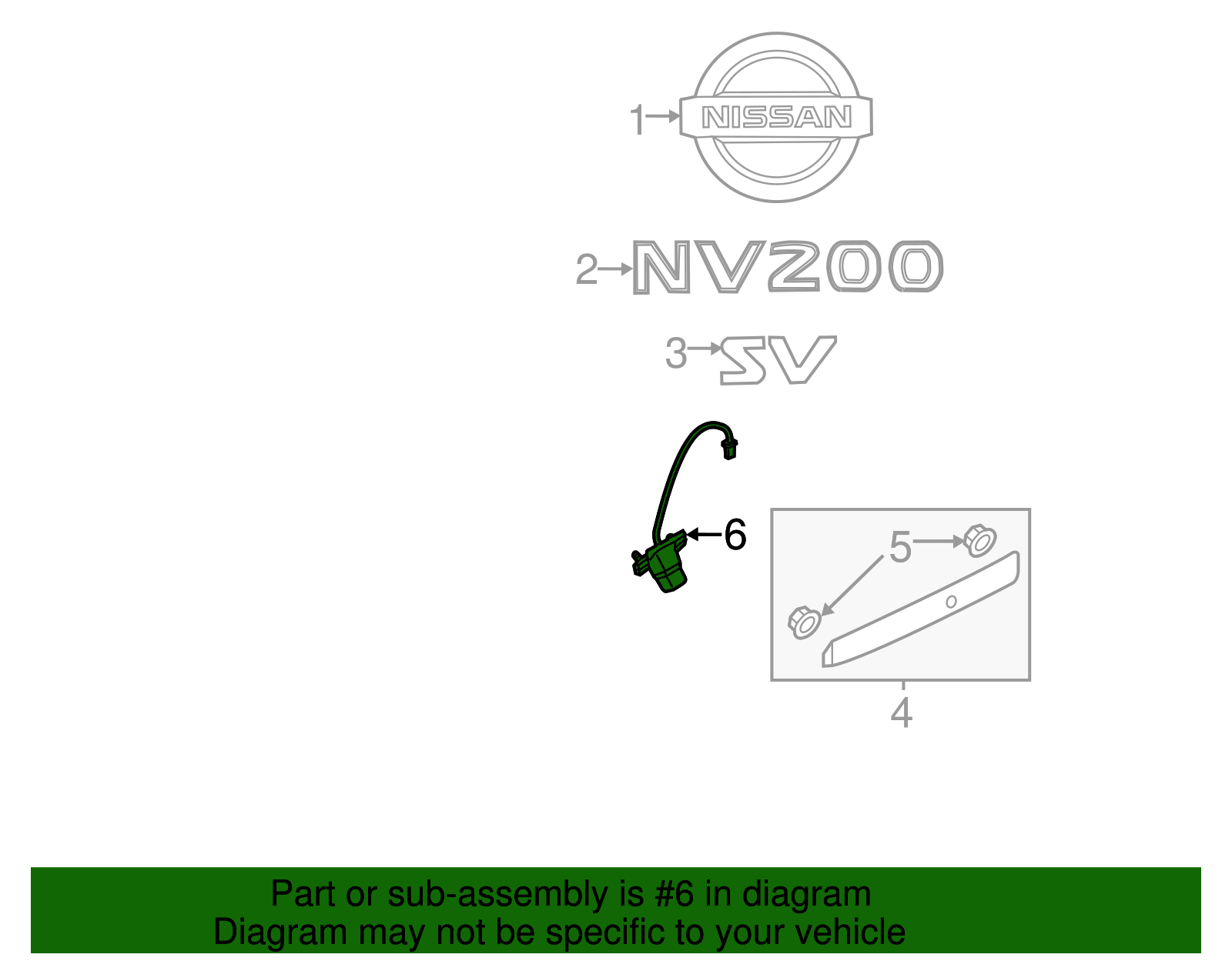 28442-JX01A - 2013-2017 Nissan NV200 - Rear Camera | Anicra Nissan Parts
