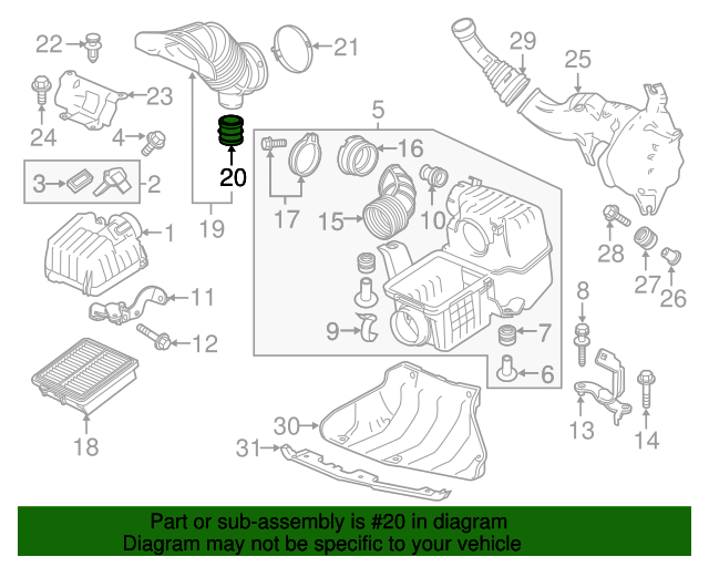 17232-RTW-000 - Inlet Duct Pipe 2011-2016 Honda CR-Z | Honda Parts Online