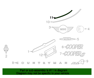 51-13-7-389-451 - Molding Retainer Strip 2017-2022 Mini Cooper ...
