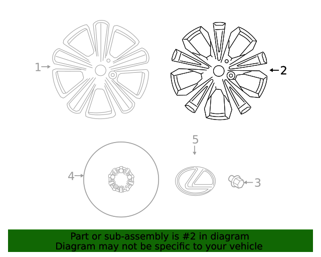 2019-2023 Lexus Wheel, Alloy 4261A-76140 | OEM Parts Online