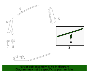 2017-2022 Volvo S90 Belt Molding 31108859 | TascaParts.com