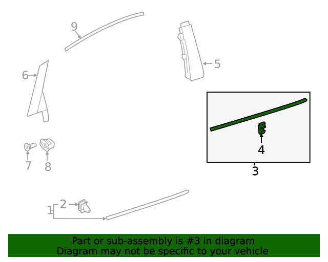 2017-2022 Volvo S90 Belt Molding 31108858 | TascaParts.com