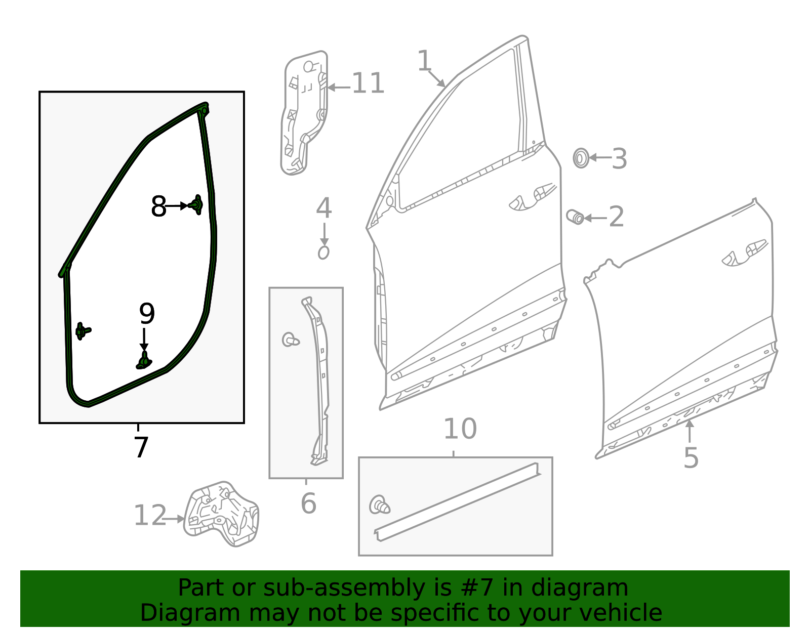 2022-2025 Acura MDX Door Weather-Strip 72310-TYA-A01 | Retail ...
