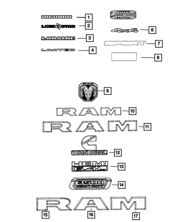 2020-2022 Ram Decal 68495538AA | My Mopar Parts