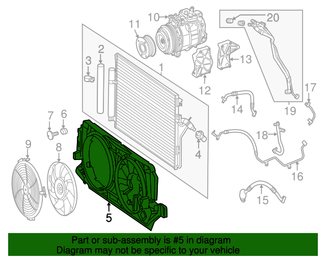 906-505-13-55 - Fan Shroud 2014-2021 Mercedes-Benz | Mercedes-Benz USA ...