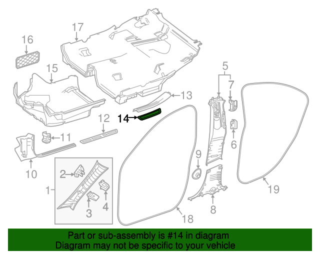 246-680-03-35 - Rear Sill Plate 2014-2019 Mercedes-Benz | Mercedes-Benz ...