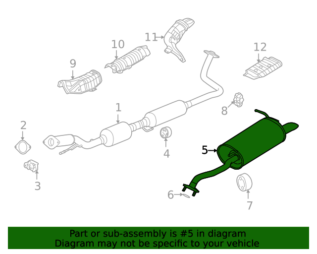 20100-5EE6A - Muffler & Pipe Assembly 2020-2023 Nissan Versa | Nissan Parts & Accessories Online