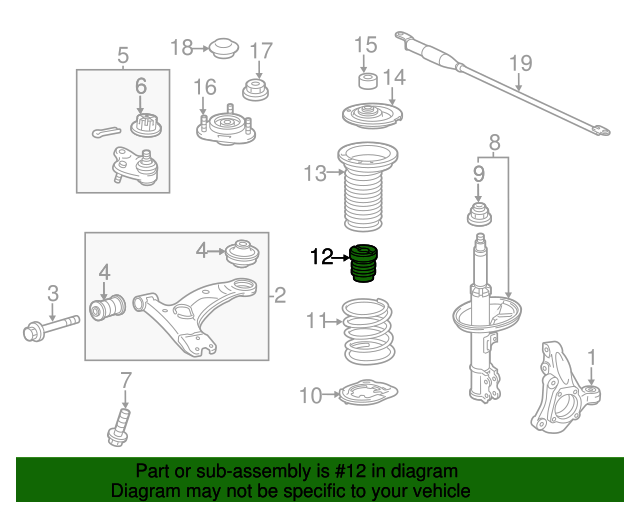 48331-12220 - Strut Bumper 2011-2017 Lexus CT200h | Longo Lexus Parts