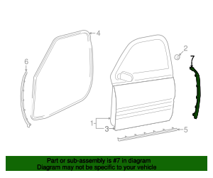 55372711AD - B Pillar Lower Weatherstrip Left - 2009-2020 Mopar | Mopar ...