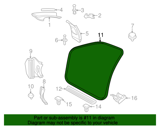 51717161687 - 2000-2006 3 Series Left Driver's Side Opening Trim Edge ...