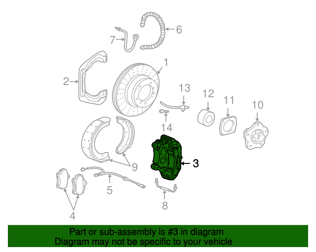 2004-2005 Porsche 911 Disc Brake Caliper 996-352-425-91 | Porsche Marin