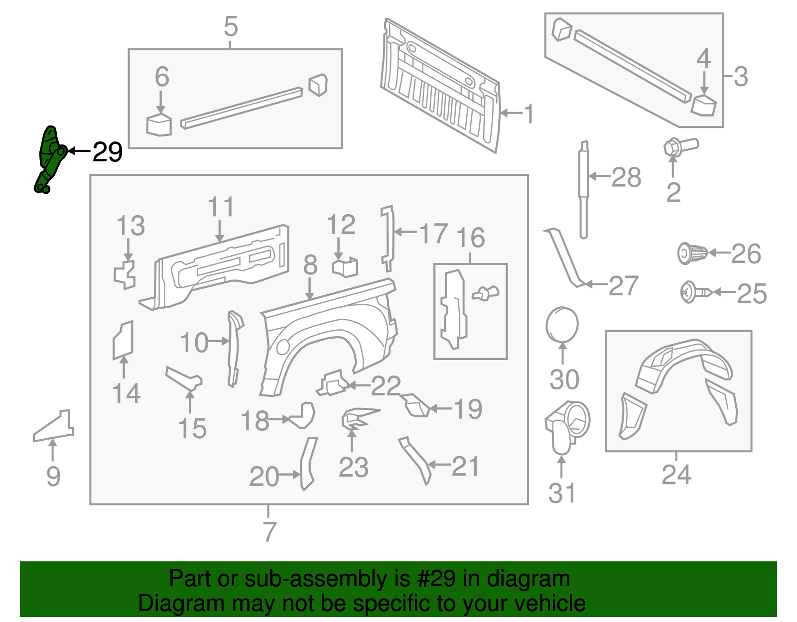 2007-2021 Toyota Tundra Tailgate Hinge (Left) 66102-0C021 | OEM Parts ...
