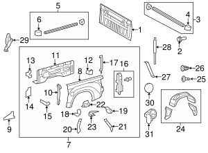 65608-0C901 - Quarter Panel Splash Shield - 2007-2020 Toyota Tundra ...