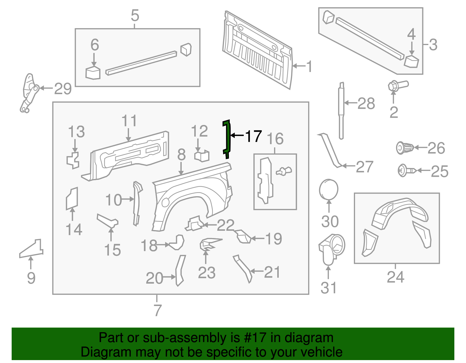 65508-0C030 - High-Quality Truck Bed Panel Reinforcement for 2014-2017 ...