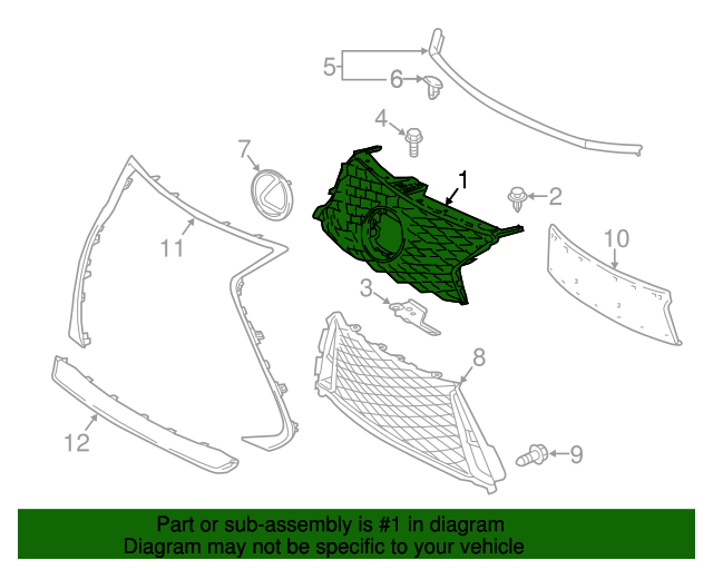 53112-53320 - Upper Grille 2017-2020 Lexus | Longo Lexus Parts