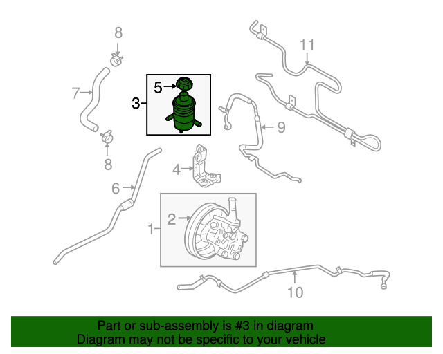 57150-2P000--DS - Power Steering Reservoir 2010-2012 Hyundai Santa Fe ...