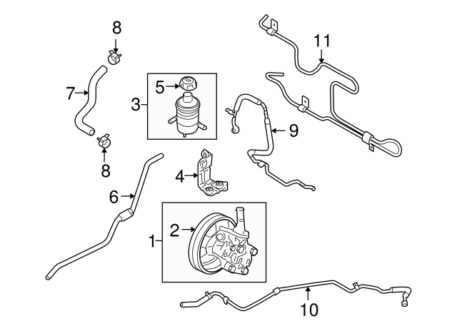 57100-1U000 - Power Steering Pump 2010-2012 Hyundai Santa Fe ...