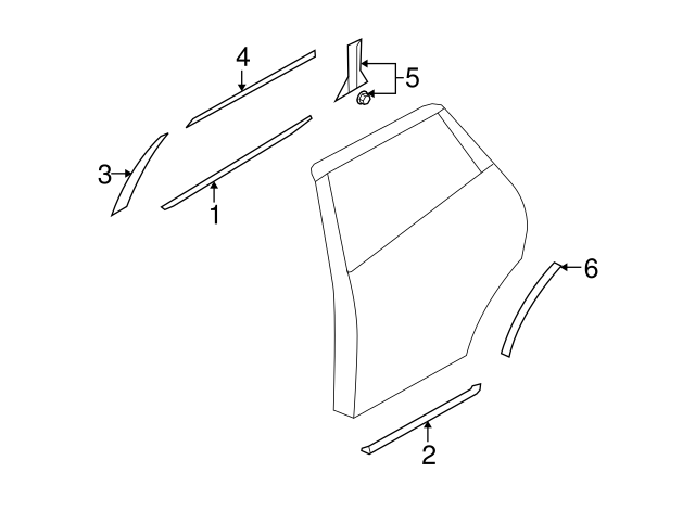 822D3-1AA0A | Nissan Cover-Rear Door Sash Lh - Genuine OEM | 822D31AA0A ...