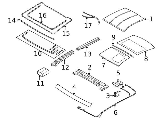 54-10-8-495-836 - Sunroof Molding 2020-2024 BMW | AutoNationParts.com