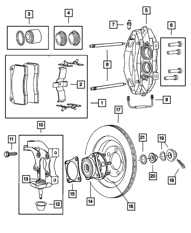2003-2010 Dodge Viper Disc Brake Caliper, Right 5136154AA | Mopar eStore