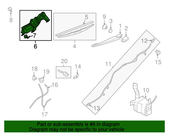 2005-2014 Subaru OEM NEW 2005-2009 Subaru B9 Tribeca Legacy Rear Wiper ...