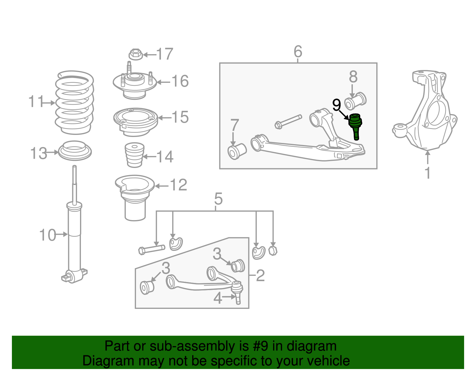 2007-2014 GM Lower Ball Joint For Aluminum Cast Only 19256481 GM ...