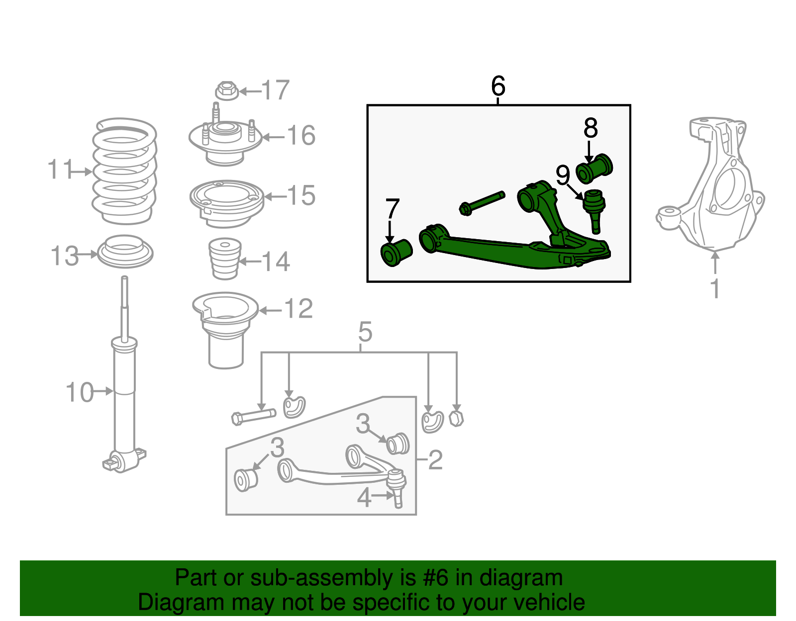 2007-2014 GM Front Driver Side Lower Control Arm 25997509 GM ...