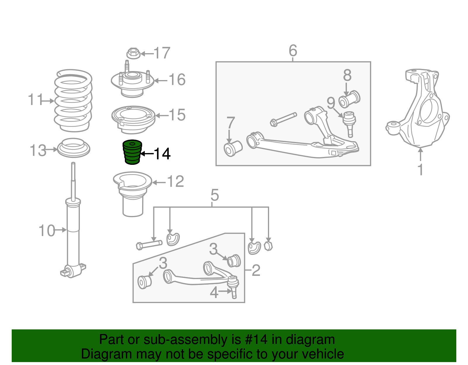 20982216 - Suspension Strut Bumper 2007-2014 GM | GMPartsNow