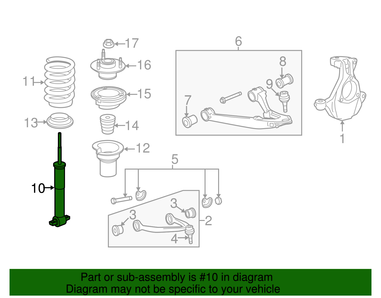 2007-2014 GM W (S)Absorber (Replaces Part Number 19368457) 19420493 GM ...