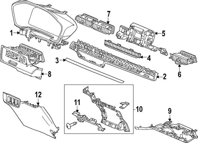 2023-2024 Honda CR-V Inner Grille 77251-3A0-A01 | Clarkknapp Honda