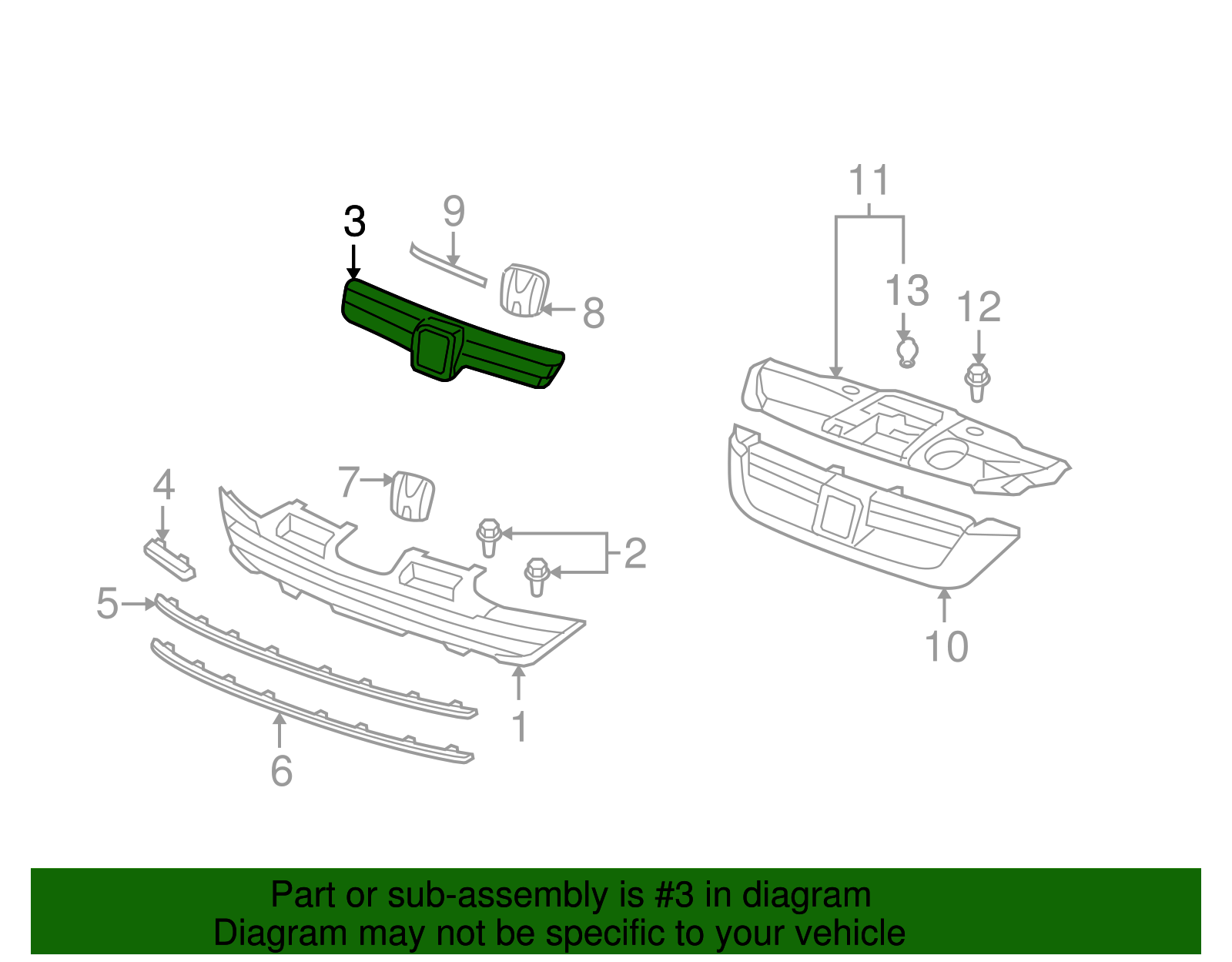 2007-2009 Honda CR-V Center Molding 71122-SWA-003 | OEM Parts Online