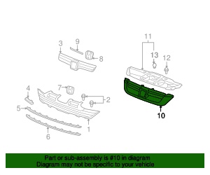 74985-TG7-A02 - Upper Grille | Genuine Honda Parts