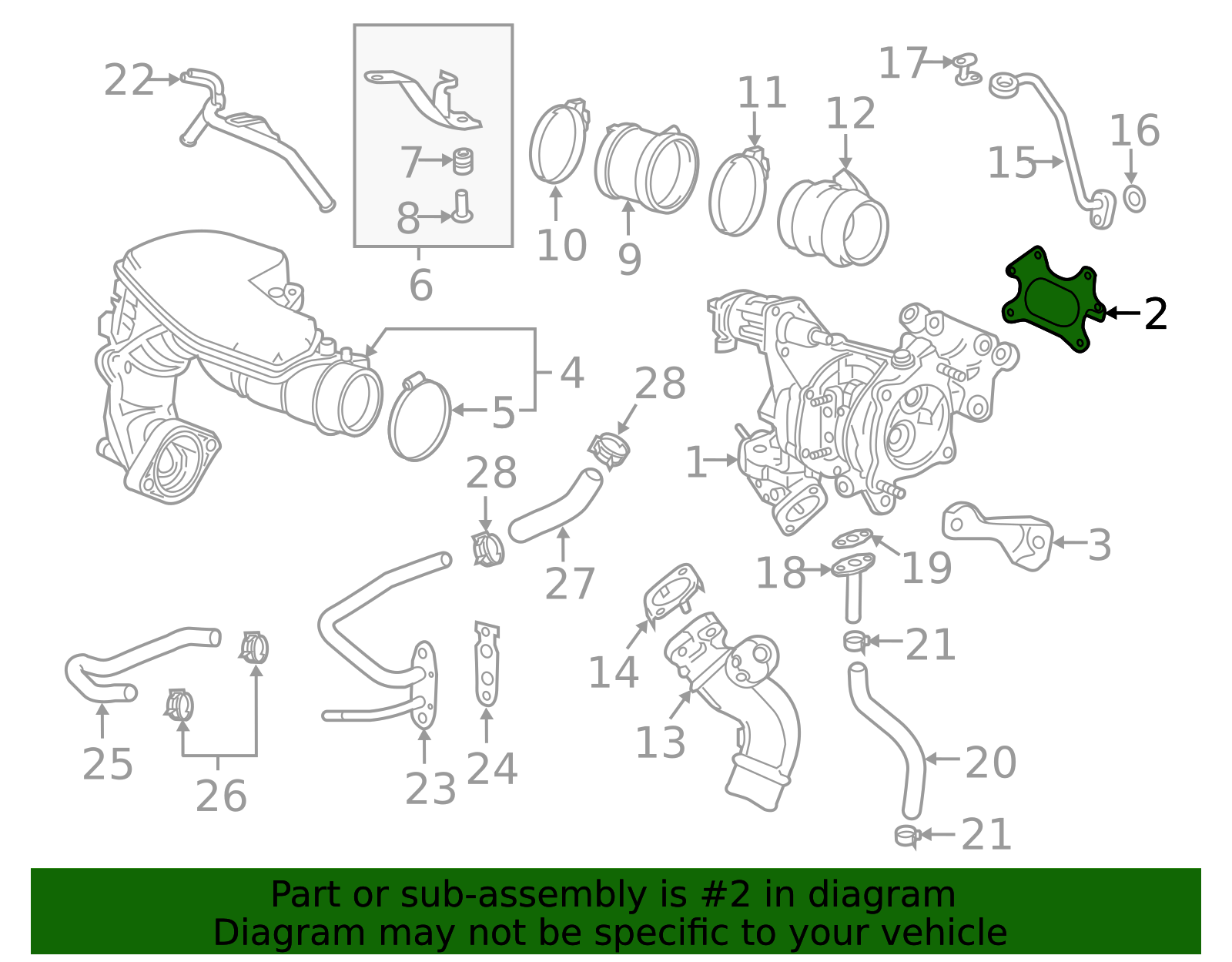 18233-6B2-A01 - 2018-2022 Honda Accord - Gasket A Turbocharger ...