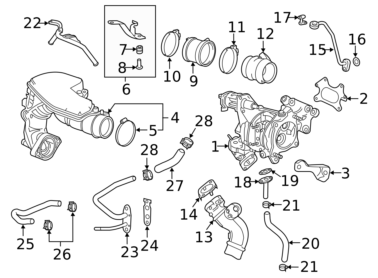 2018-2020 Honda Accord Stay Assembly, Turbocharger In Pipe 17264-6B2 ...