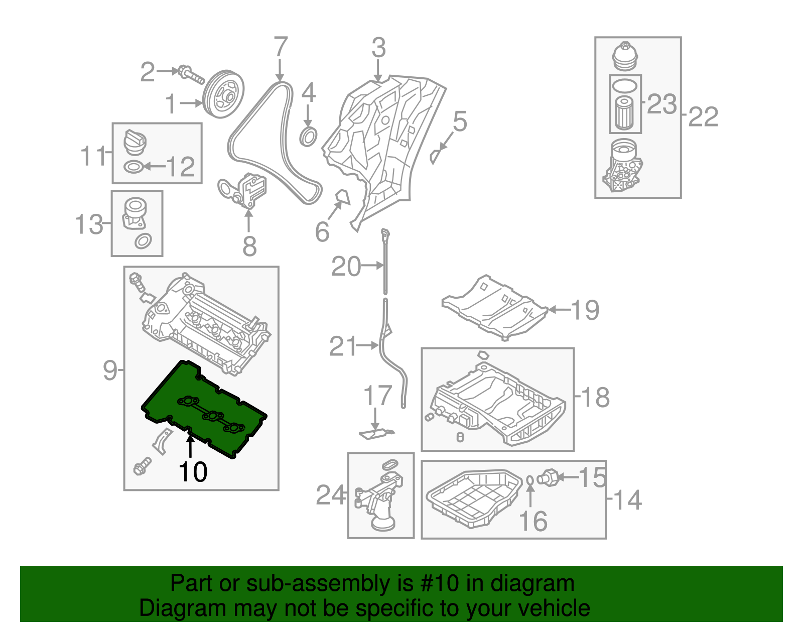 22441-3C710 - Valve Cover Gasket 2009-2014 Kia | Kia.Parts Store