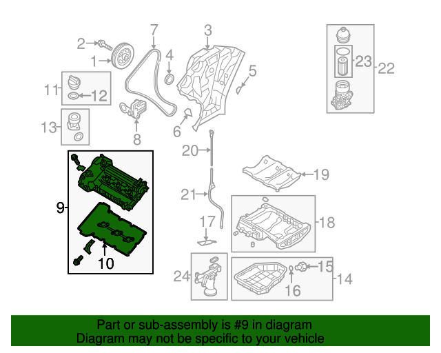 2011-2012 Kia Valve Cover 22420-3C150 | QuirkParts