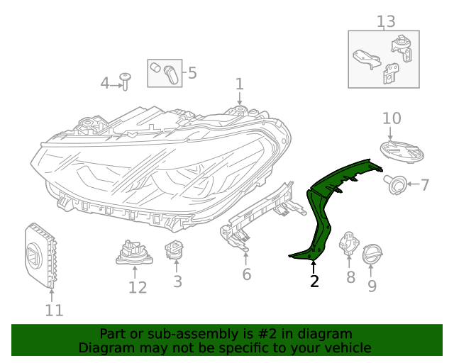 63117466103 - 2018-2021 BMW Headlamp Assembly Gasket (63-11-7-466-103 ...