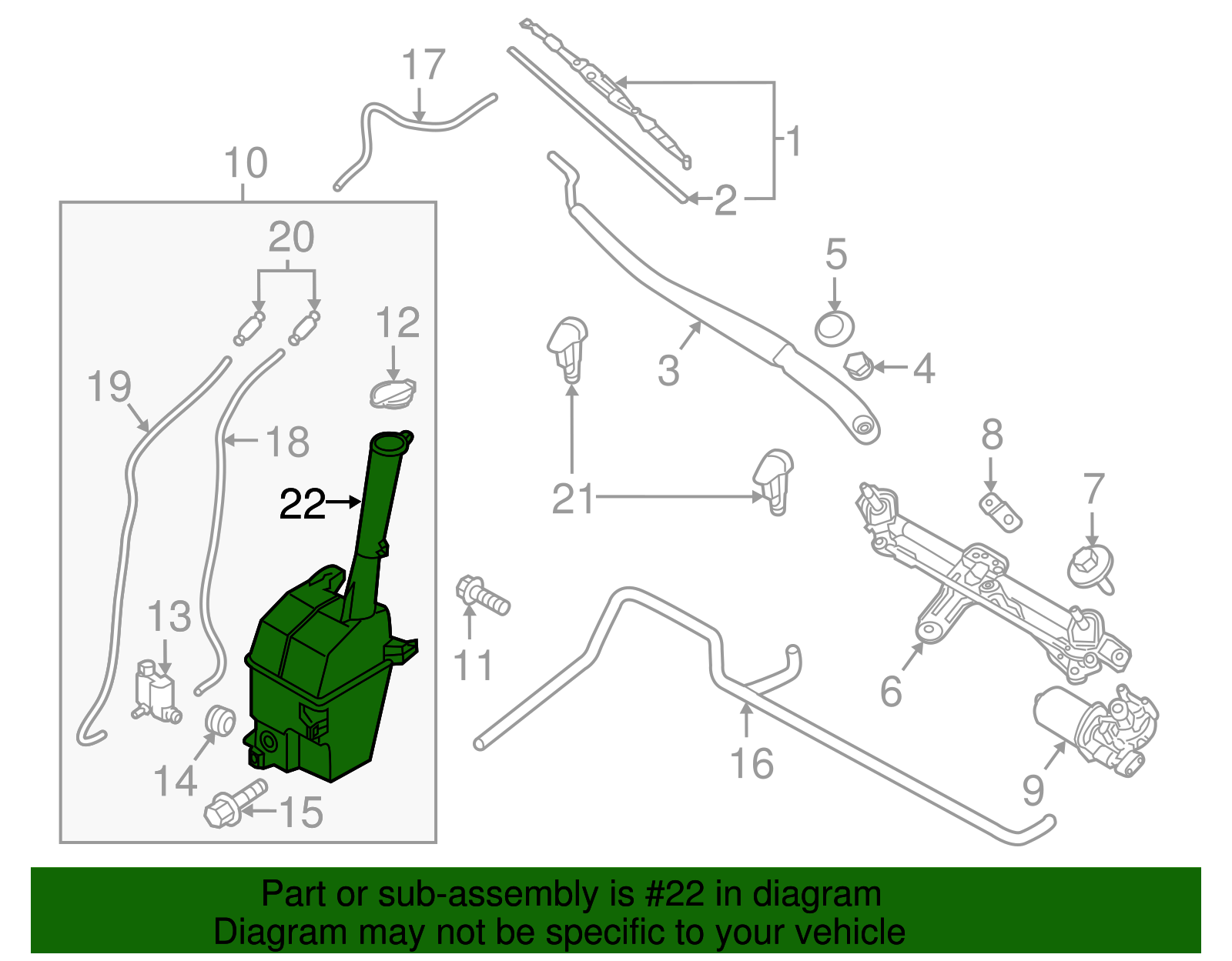 2012-2018 Hyundai Washer Fluid Reservoir 98620-4Z000 | Retail ...