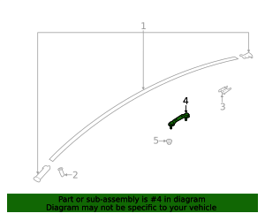 91066FL000 - Roof Molding Bracket - 2017-2021 Subaru | World OEM Parts ...
