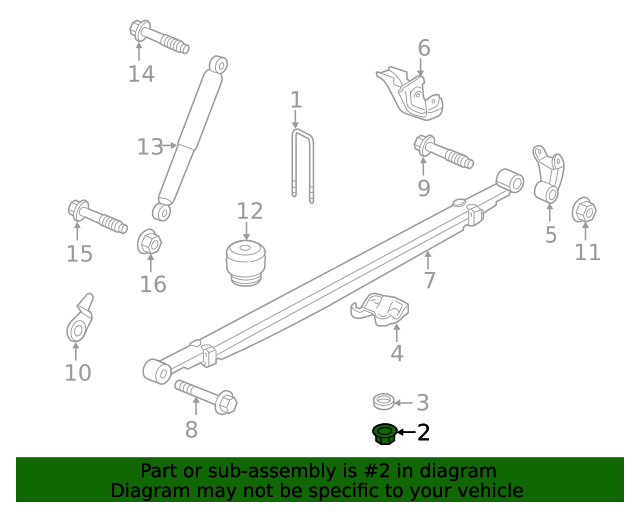 2020-2022 GM Rear Spring Unit Bolt Nut 11546370 | GMPartsDirect.com