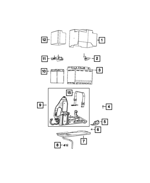 Battery, Battery Tray and Cables for 2019 Jeep Compass | Wholesale MOPAR