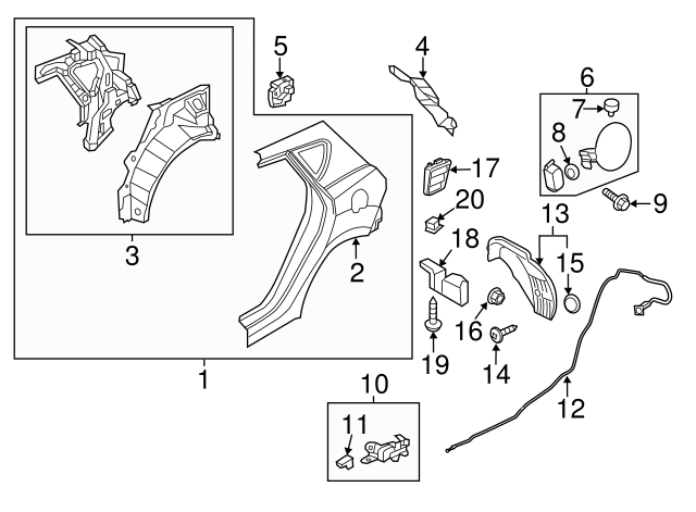 2010-2024 Hyundai Bumper Cover Retainer Nut 86699-1E010 | OEM Hyundai Parts
