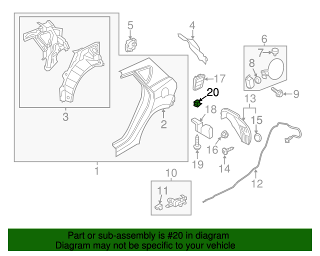 2010-2024 Hyundai Bumper Cover Retainer Nut 86699-1E010 | OEM Hyundai Parts